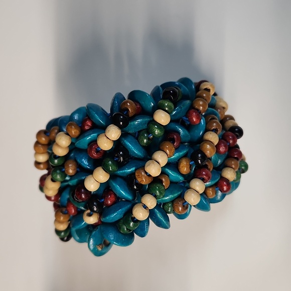 Jewelry | Euc Womens Multicolored Wooden Beaded Elastic Braclet | Poshmark